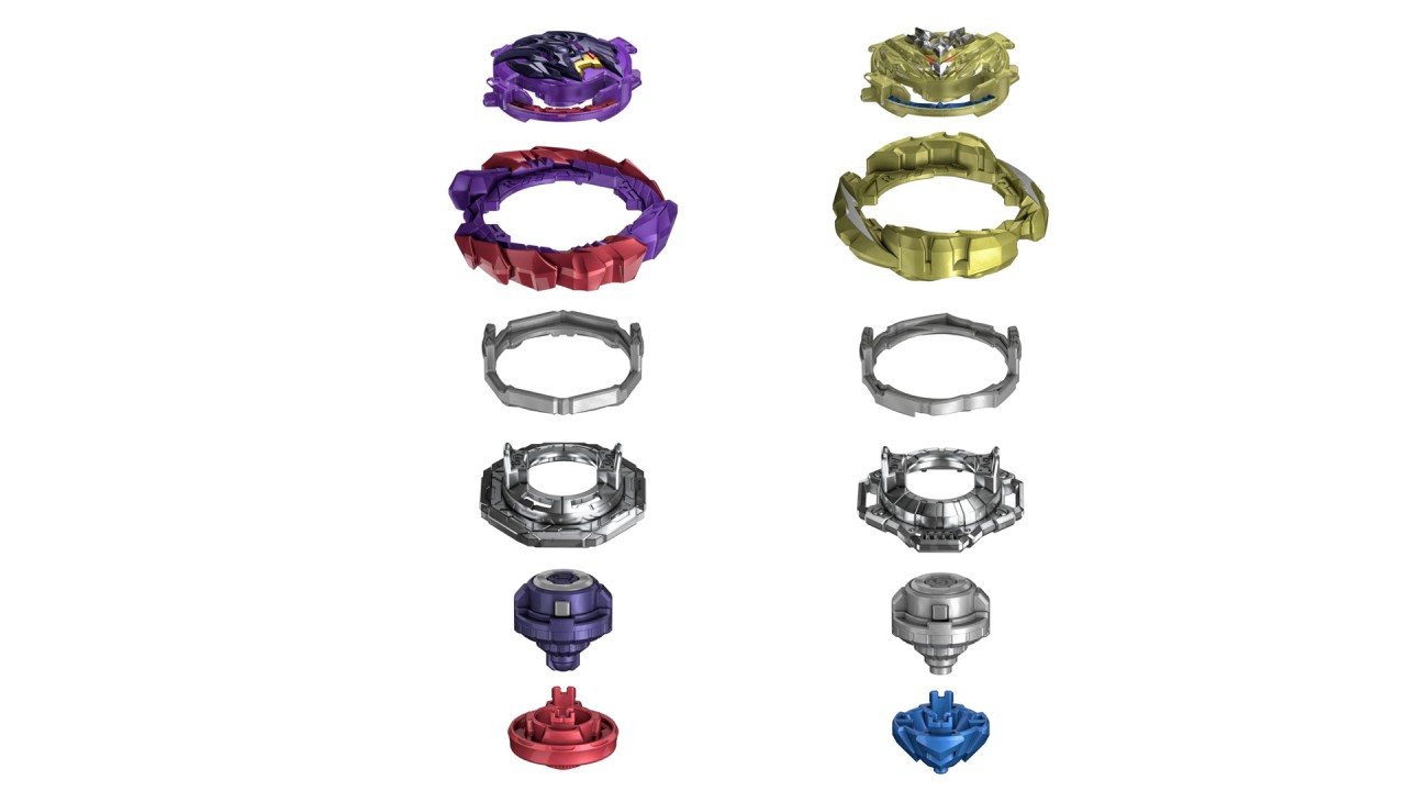 Beyblade Burst Quad Drive 4 In 1 Cyclone Belfyre B7 Vs Berserk Balderov B7