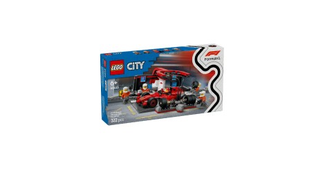 Joc Lego City F1 Pit Stop & Pit Crew With Ferrari Car (60443)