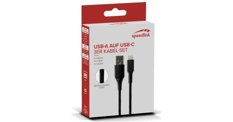 Speedlink Usb-a To Usb-c Cable Set Black