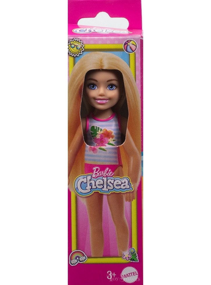 Papusa Barbie Club Chelsea Beach Doll With Flower Swimsuit (htk25)