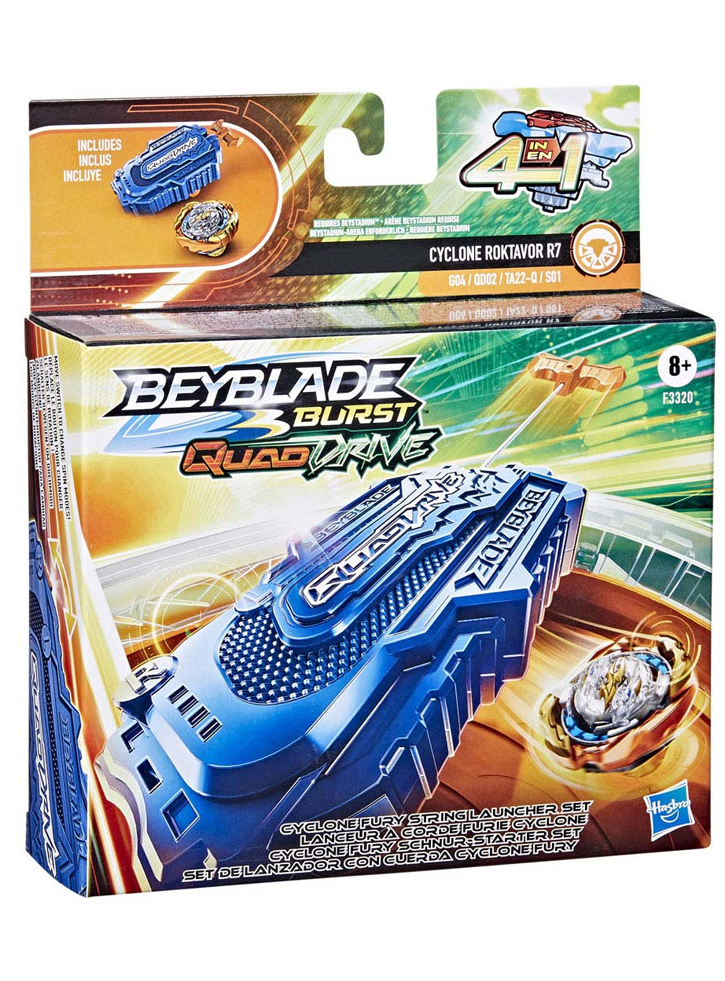 Beyblade Burst Quad Drive 4 In 1 Cyclone Roktavor R7 Cyclone Fury ...