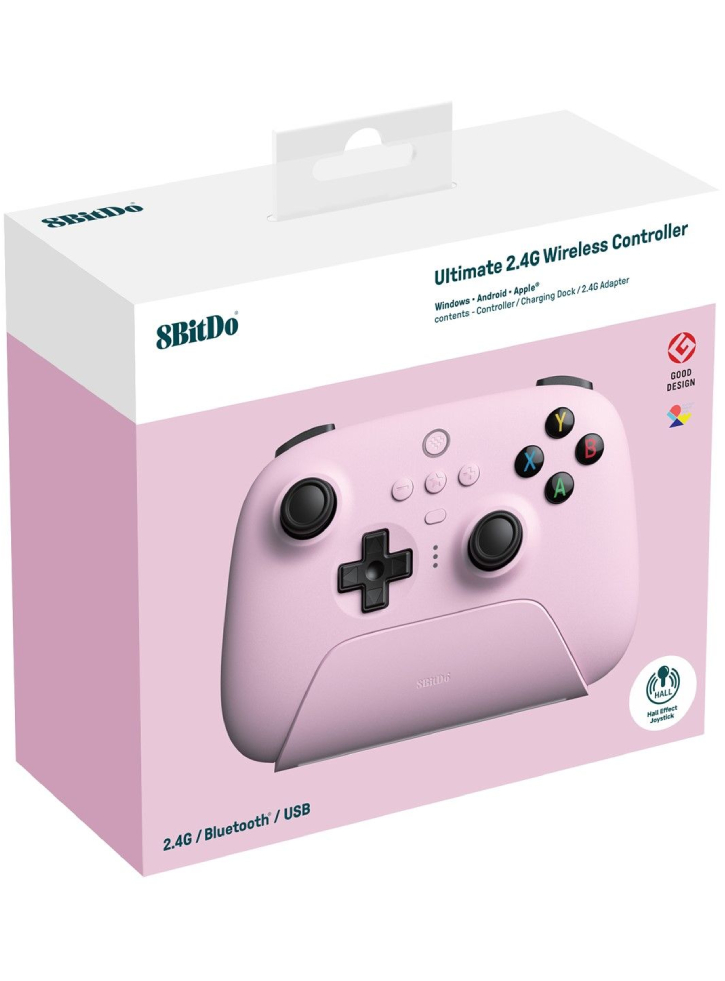 Controller 8bitdo Ultimate 2.4g Pad Hall Edition Pink pentru PC