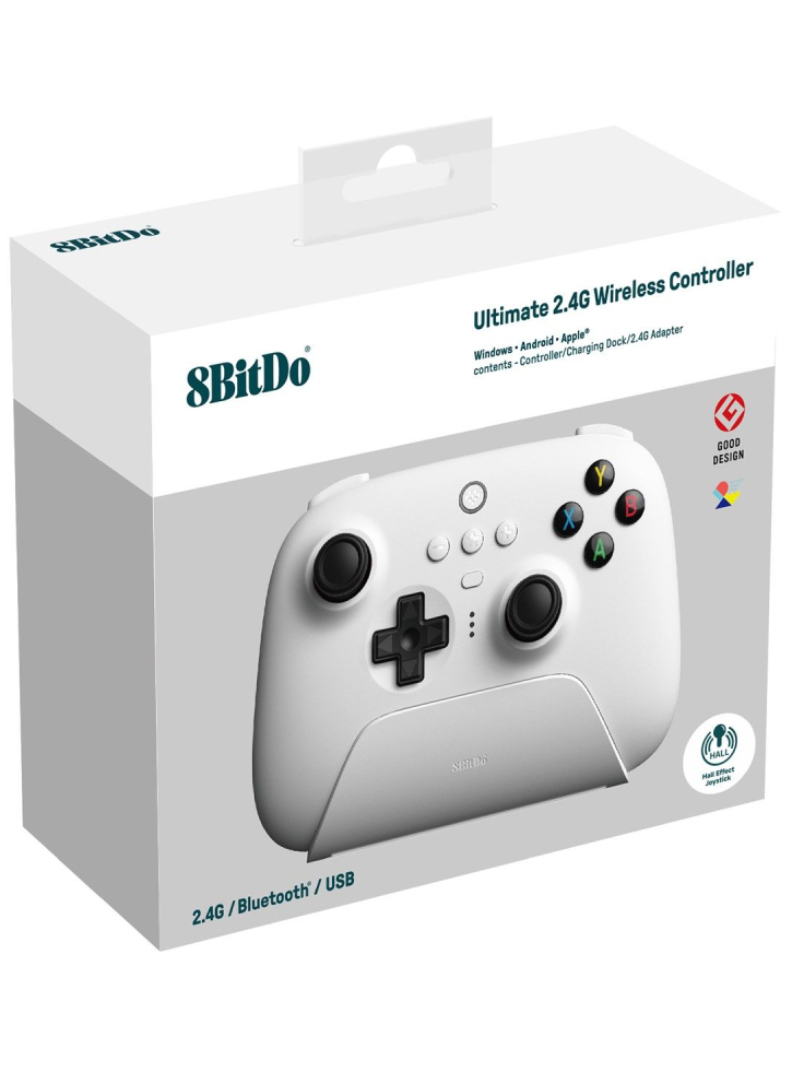 Controller 8bitdo Ultimate 2.4g Pad Hall Edition White pentru PC
