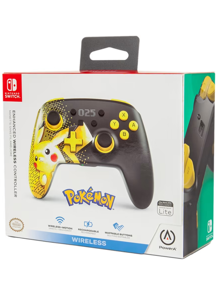 Controller Powera Enhanced Wireless Pikachu 025 pentru NSW