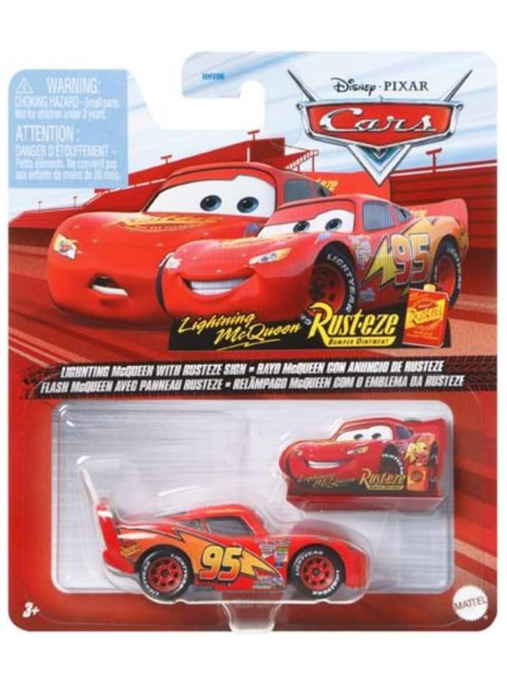 Disney Pixar Cars Lightning Mcqueen With Rusteze Sign (gcc81)