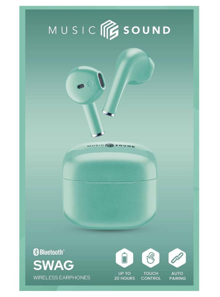 Earphones Ms Swag Tws Bt Light Green