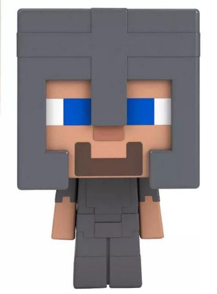 Figurina Joc Mattel Minecraft Mob Head Minis Steve In Netherite Armor Hkr63