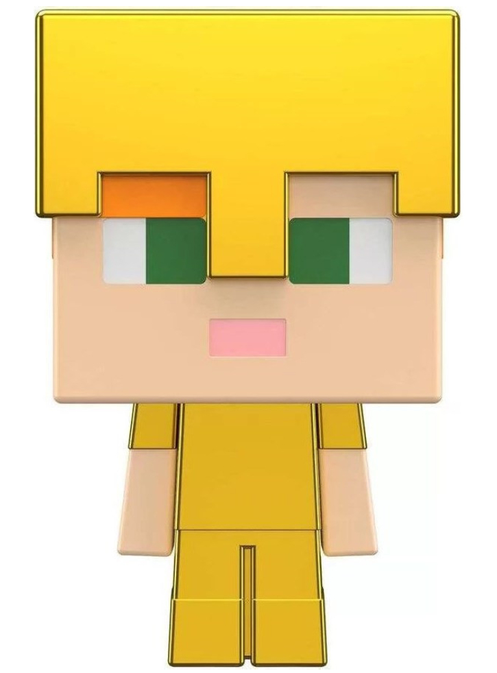 Figurina Joc Minecraft Mob Head Minis Gold Armor Steve Hdw01
