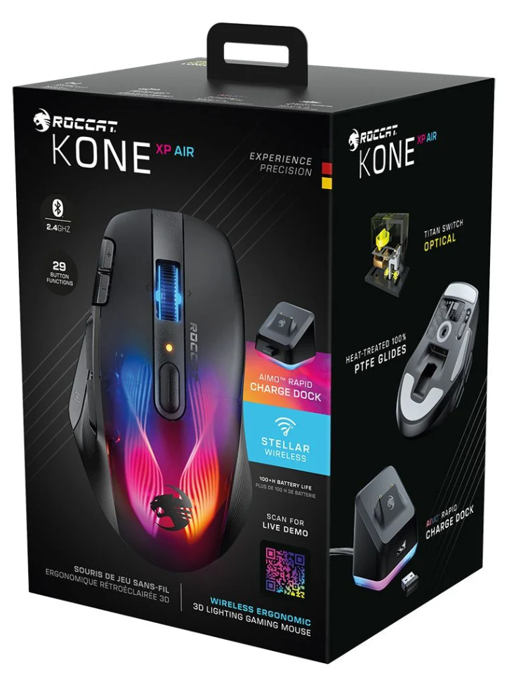 Mouse Roccat Kone Xp Air Wireless Black pentru PC