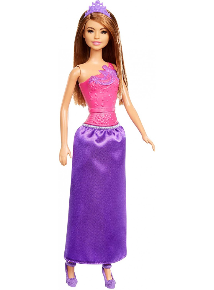 Papusa Barbie Brown Hair Princess & Purple Dress ggj95