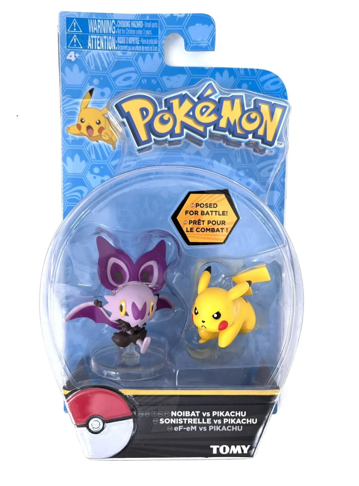 Figurina Joc Pokemon Action Pose Noibat Vs Pikachu