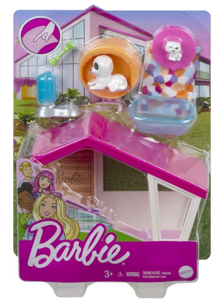 Set Barbie Mini Dog House W/pets (grg78)