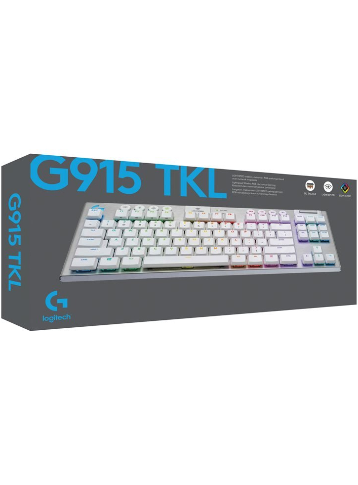 Tastatura Logitech G915 Tkl Tenkeyless Lightspeed Tactile White pentru PC