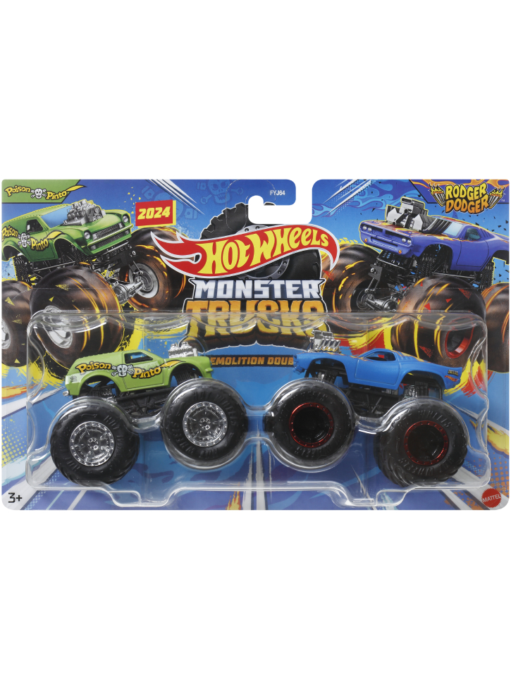 Hot Wheels Monster Trucks Demolition Doubles Poison Pinto Vs Rodger ...